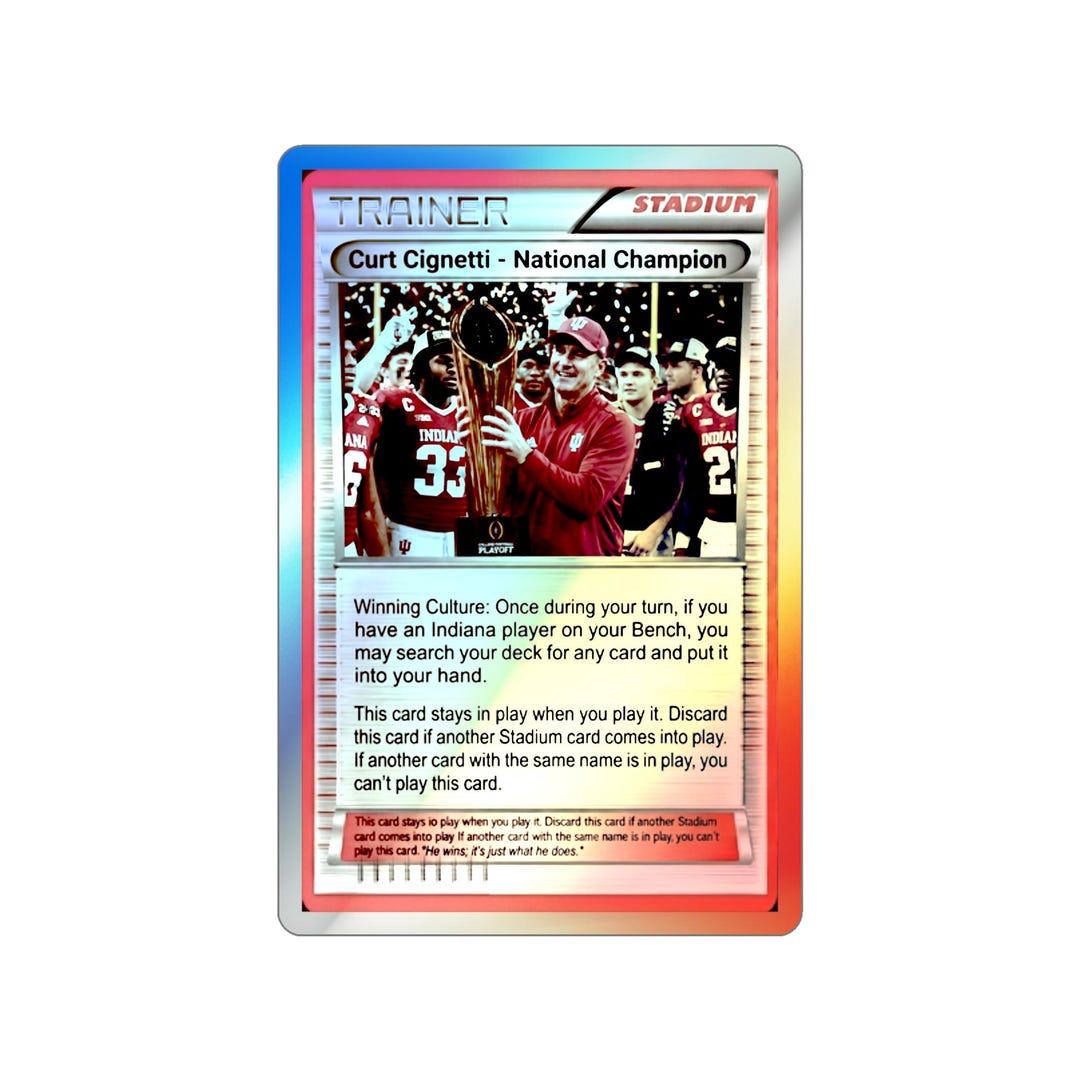 Curt Cignetti Holographic Trading Card Style Football Card - Etsy