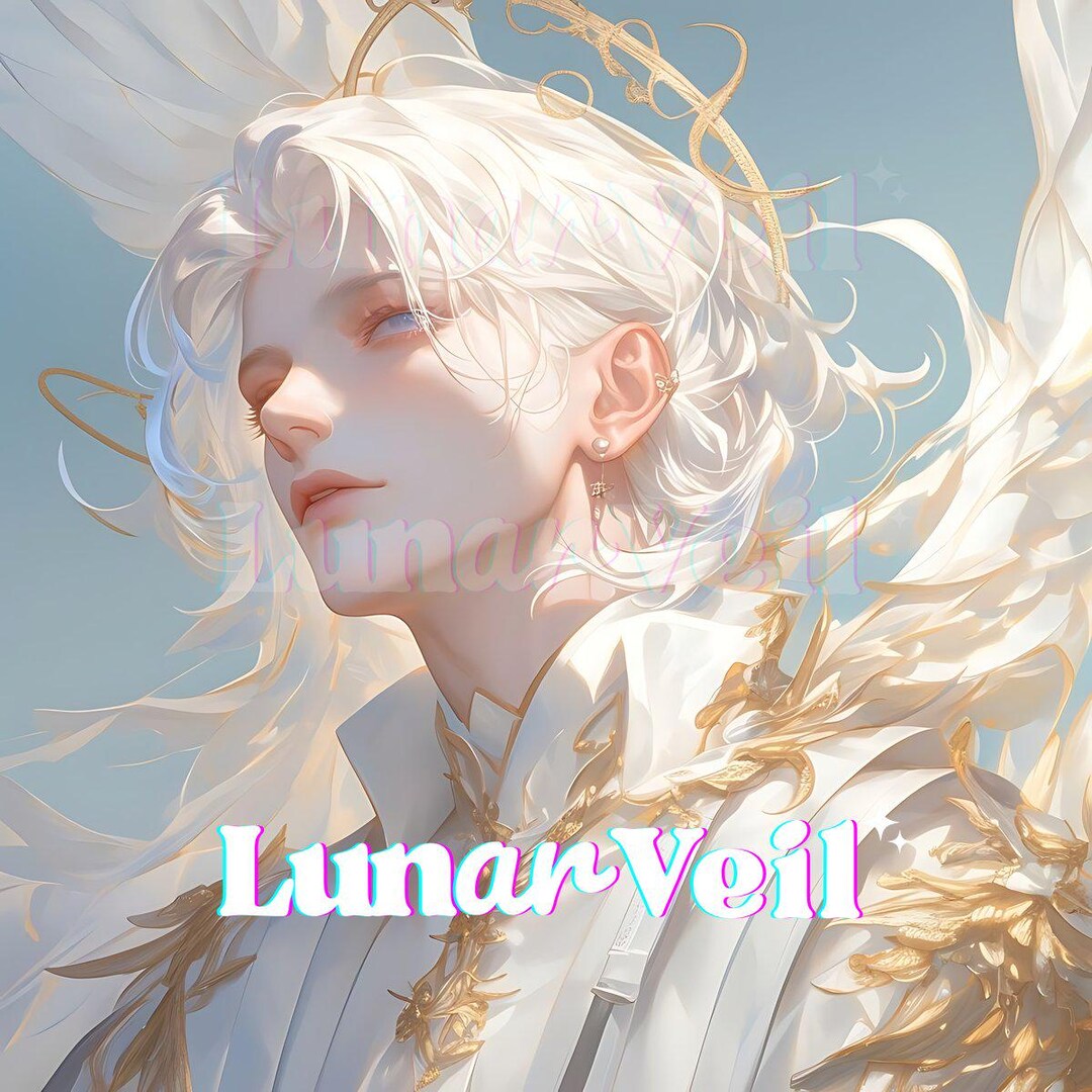Celestial Warden Angel Vessel, Lunar Veil Spirit Guide (digital File ...
