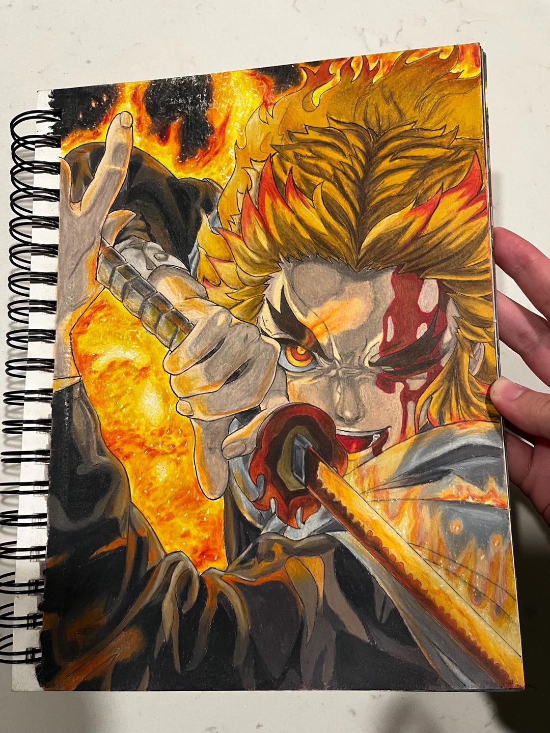 Kyojuro Rengoku Demon Slayer Original Alcohol Marker Illustration ...