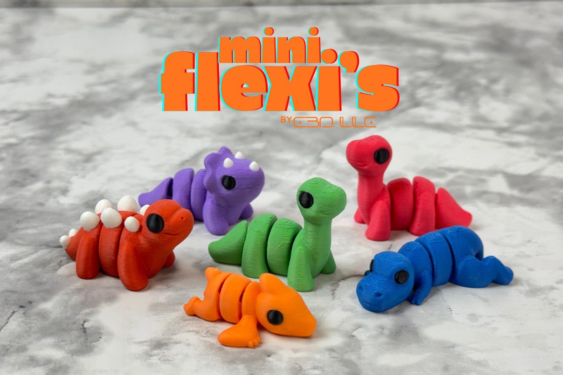 Mini Dinosaur Collectibles | 3D Printed Articulated Dino Figures | Mini ...