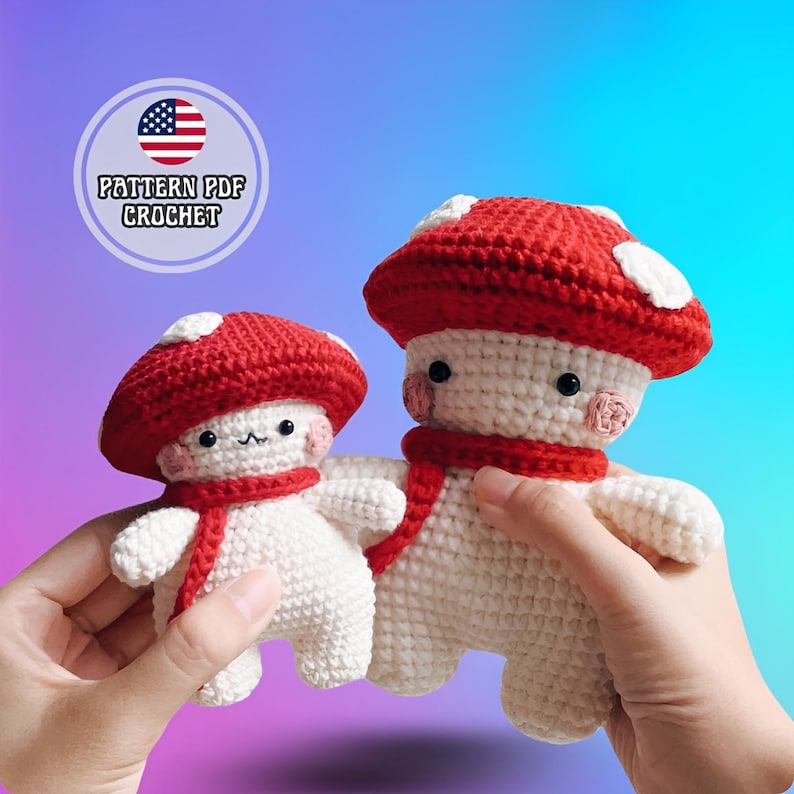 Cute Mushroom Amigurumi Crochet Pattern PDF – Beginner Friendly No Sew ...