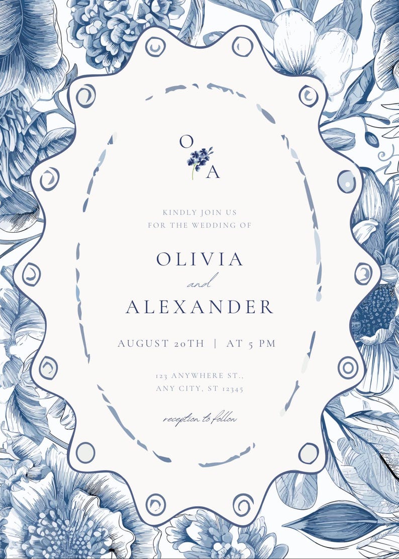 Wedding Invitation Editable Template. - Etsy