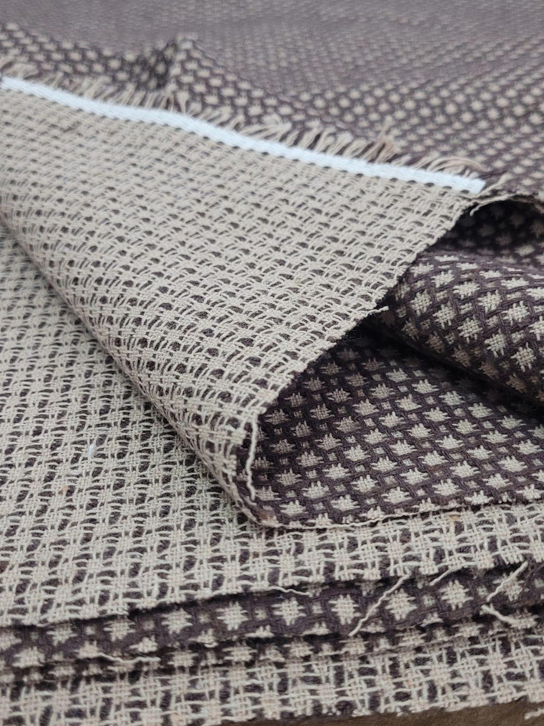 Brown Beige Tweed Fabric, Thick Winter Coat Material, Luxury Textured ...