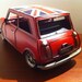 Mini Cooper Car - Red Tin Metal Toy Automobile With the Union Jack Flag ...