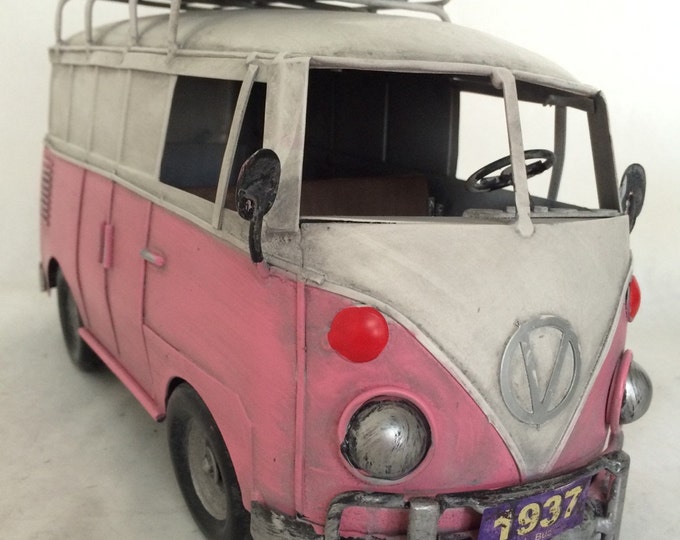 VW Pink Camper Van Split Screen Kombi Bus Volkswagen - Etsy