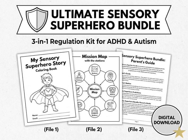 Superhero Sensory Regulation Kit | Autism, ADHD Visual Schedule ...