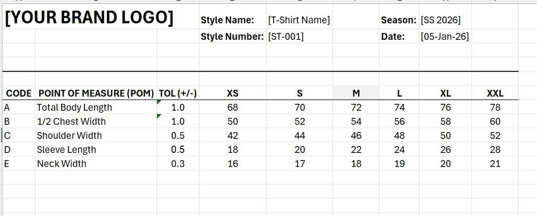Professional Tech Pack Template | Fashion Design Spec Sheet | Garment ...