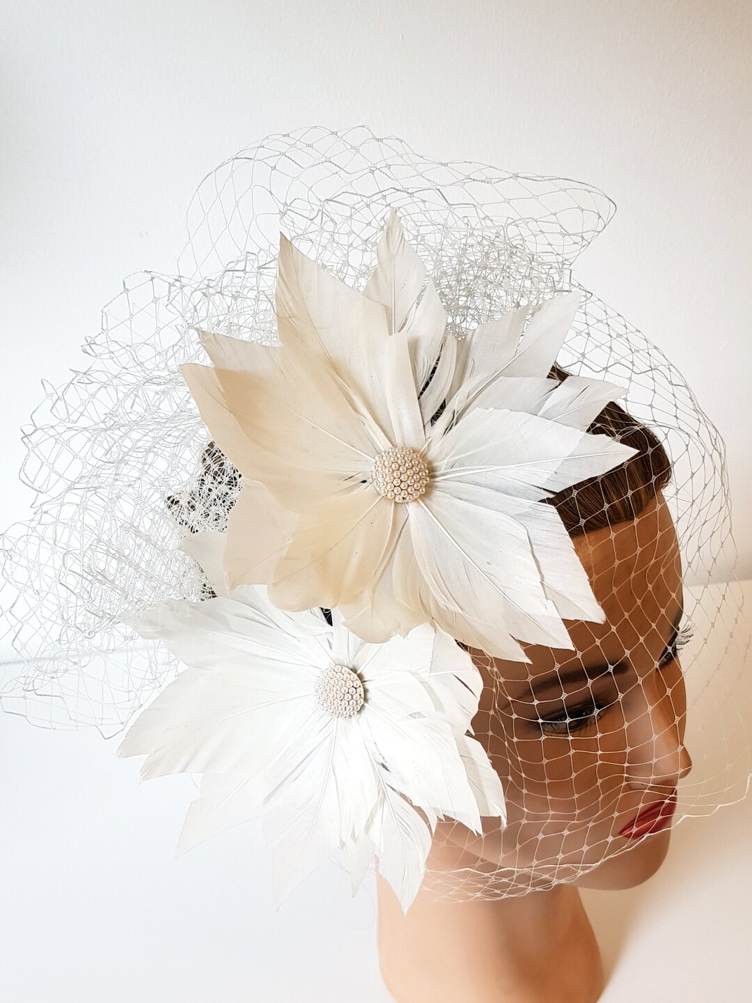 BIRD CAGE VEIL Wedding Hat Fabulous Headdress Bridal Hat. - Etsy