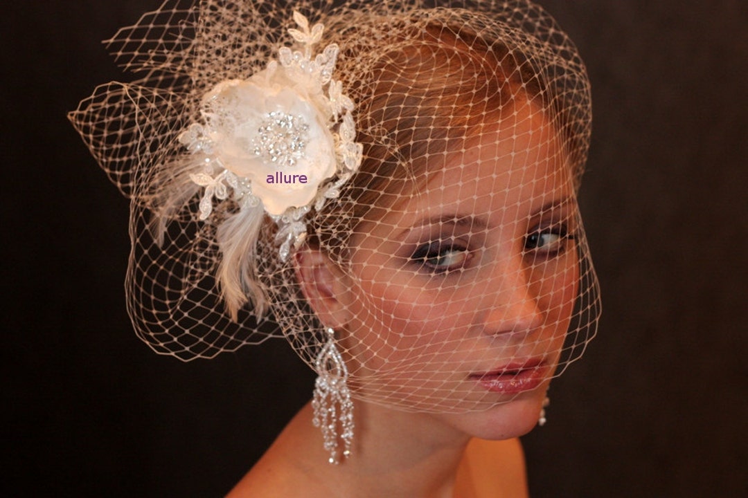 Fabulous BIRD CAGE VEIL , Wedding Hat, Bridal Hat. Amazing Fascinator ...