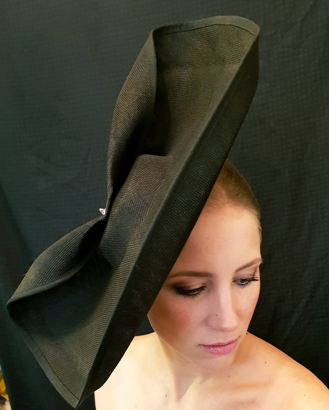 SALE !!! Black Fashionable Bridal Hat, Black Fascinator for a Bride ...