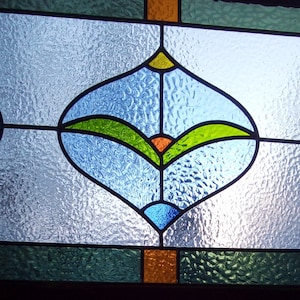 Large Leaded Stained Glass Panelwindow Flower Art - Etsy