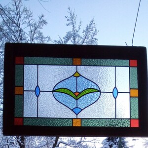 Large Leaded Stained Glass Panelwindow Flower Art - Etsy