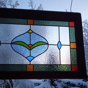 Large Leaded Stained Glass Panelwindow Flower Art - Etsy