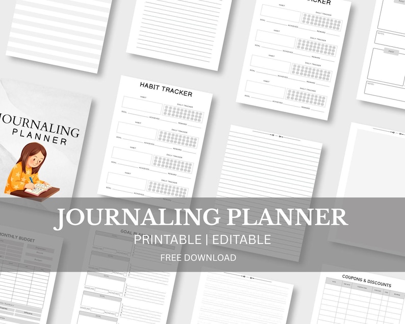 Journaling Planner, Daily Journal Notebook, Self Care Planner, Goal Tracker, Productivity ...
