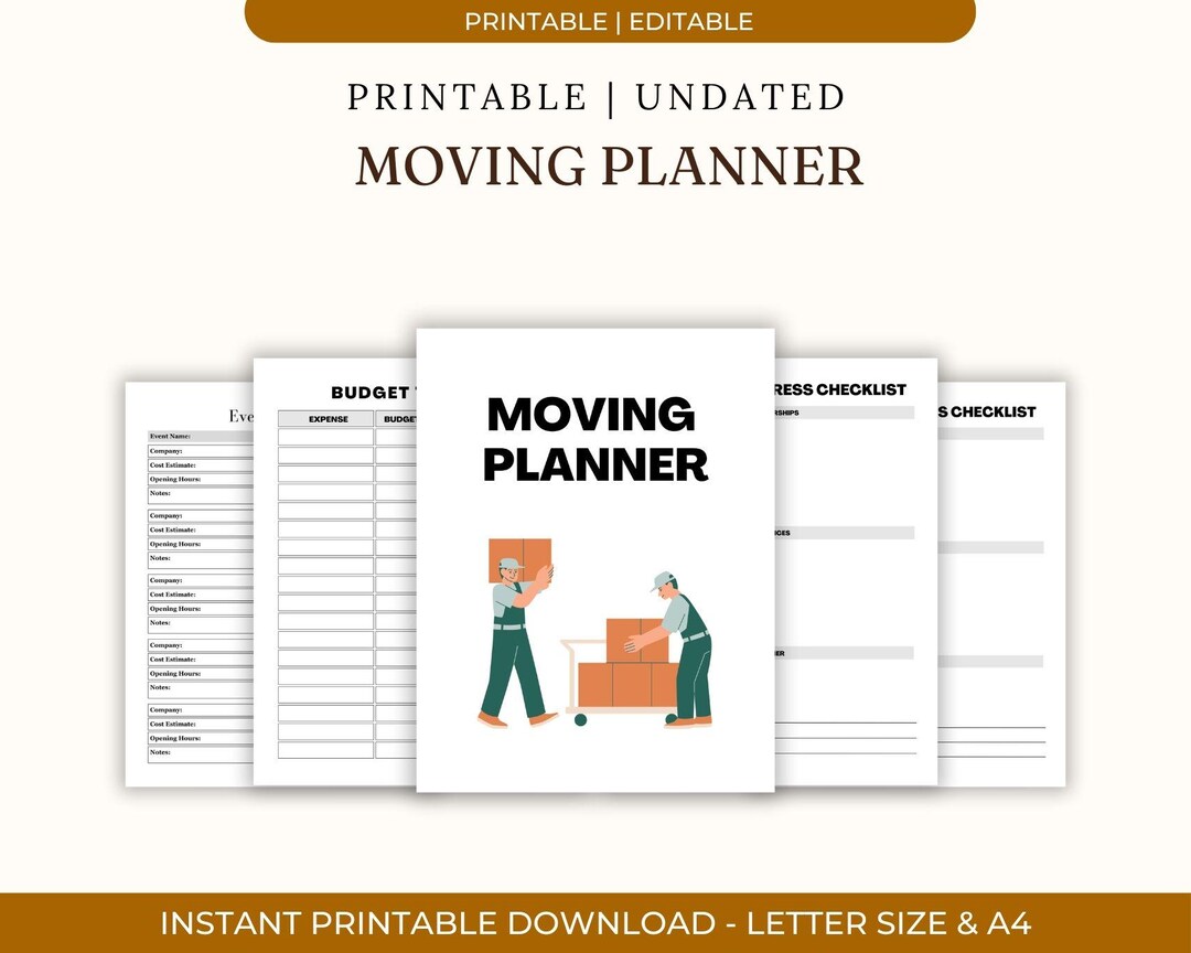 Moving Planner Printable, House Move Organizer Binder, Relocation ...