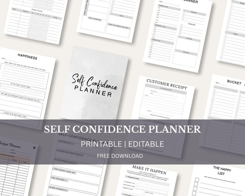 Self Confidence Planner Printable PDF | Daily Journal for Women ...