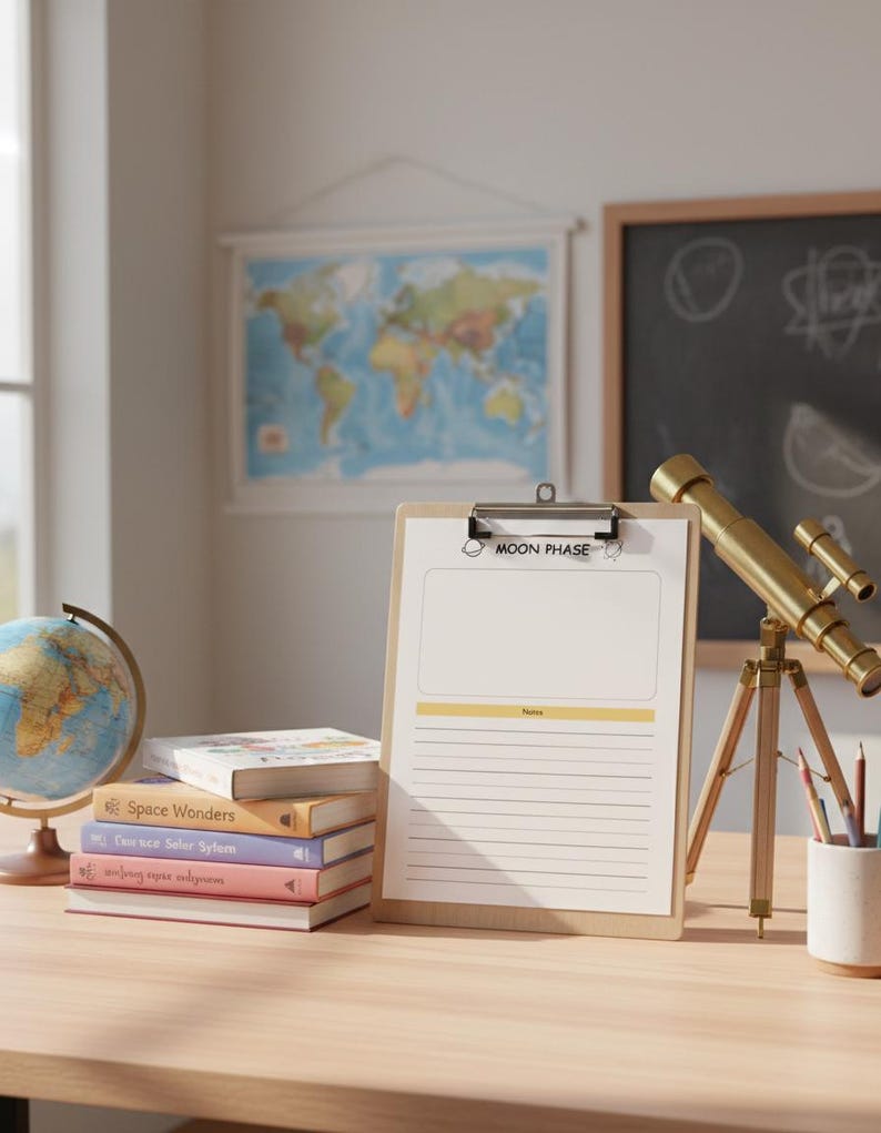 Moon Phase Observation Log Printable | Astronomy Worksheet for Kids ...