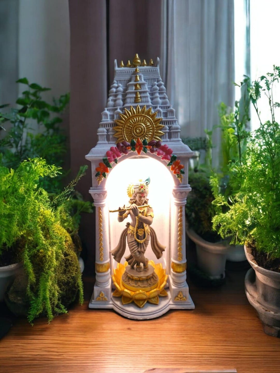 3D Krishna LED Temple Statue | Unique Hindu Gift | Housewarming ...
