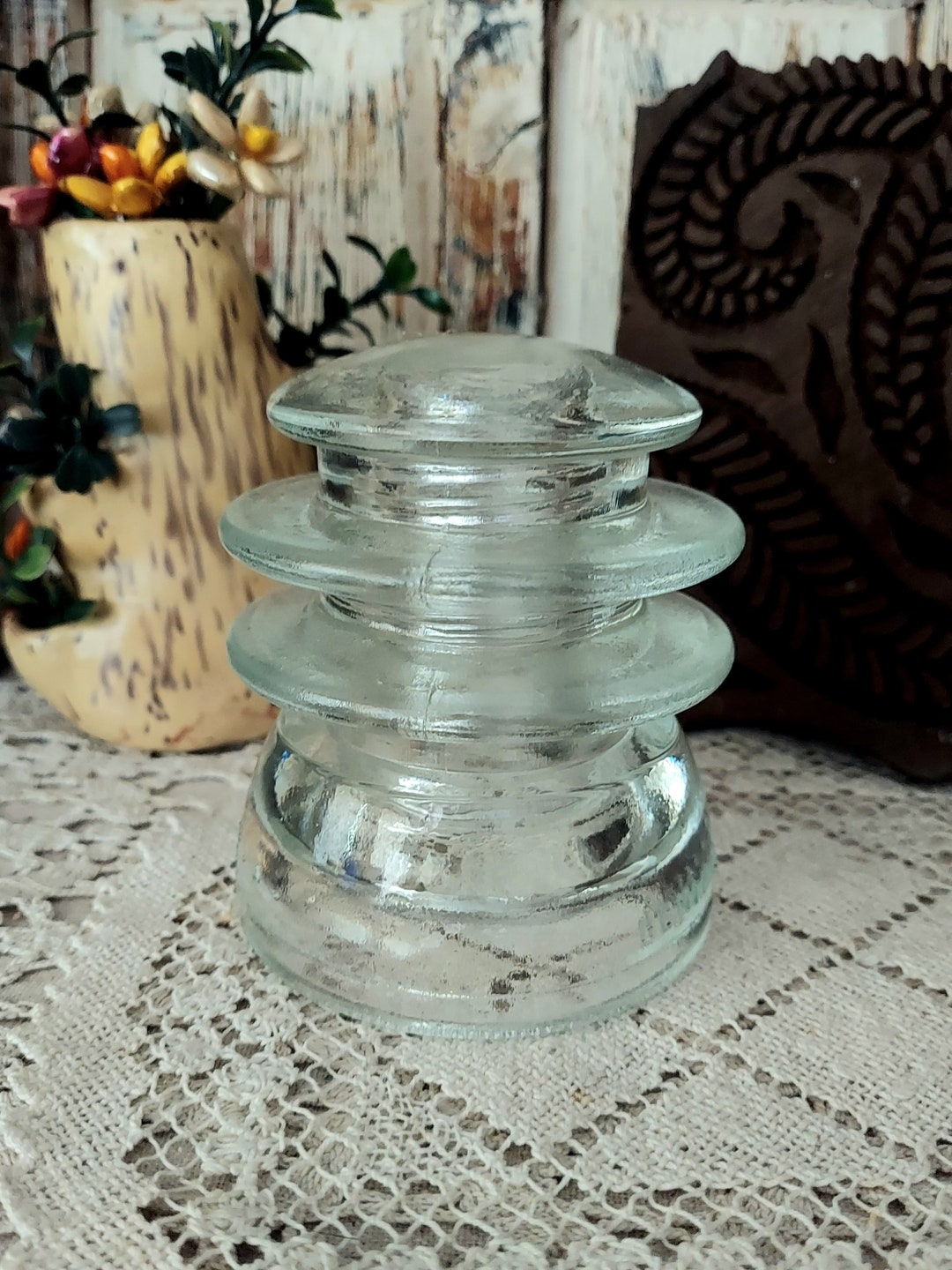 Vintage Hemingray 56 Clear Glass Insulator - Etsy