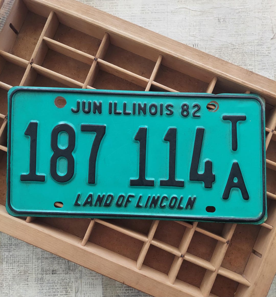 Illinois June 1982 TA Illinois License Plate Teal - Etsy