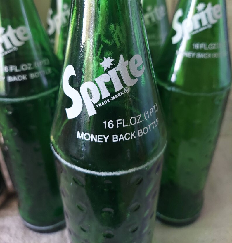 Vintage Glass 16 Oz Sprite Bottle - Etsy