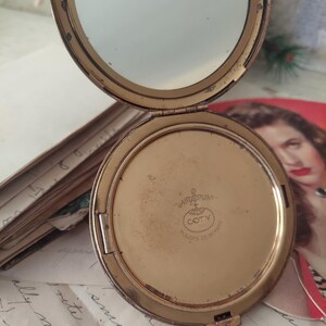 Vintage Brass Coty Powder Compact With Mirror Art Deco - Etsy
