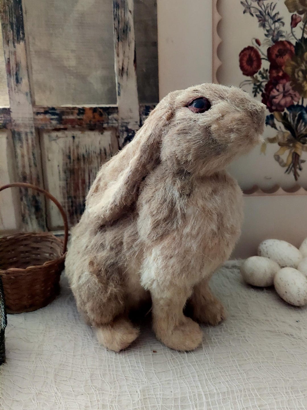 Vintage Large Sisal Rabbit, Sitting Rabbit, Easter Bunny - Etsy