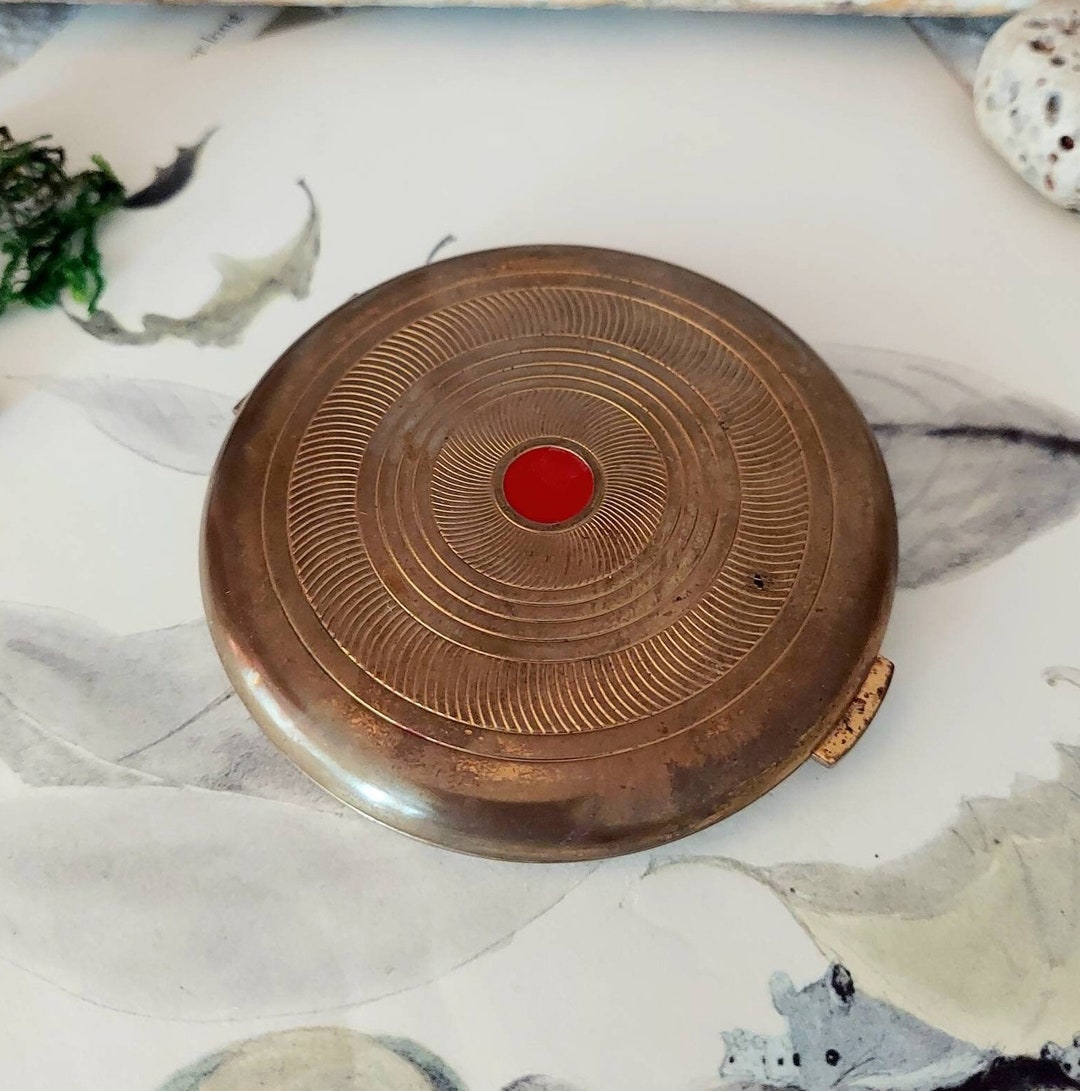 Vintage Art Deco Brass Coty Powder Compact With Mirror - Etsy