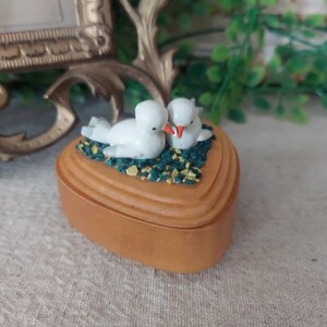 Vintage Small Wooden Love Birds Ring Box Heart Shaped Birds - Etsy