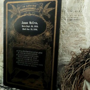 Antique Black and Gold Memorial Cabinet Card James Mccrea - Etsy