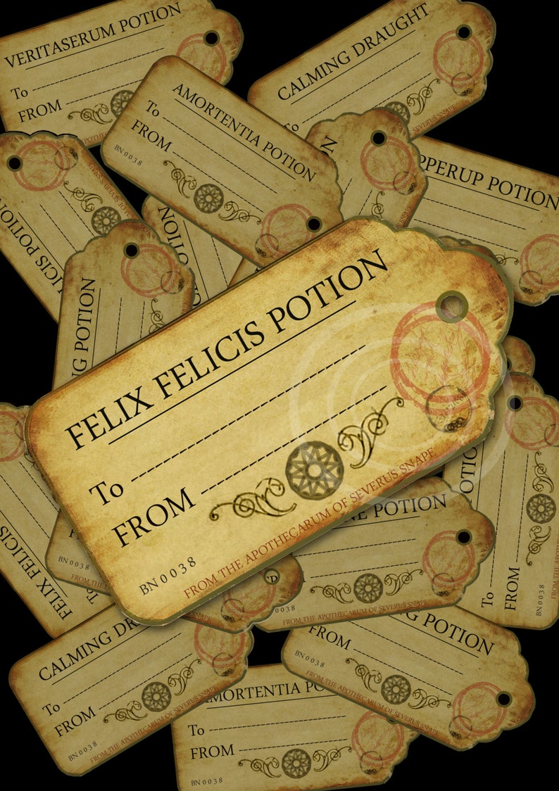 Potions Tags/labels Digital Collage Sheet. DIGITAL DOWNLOAD - Etsy