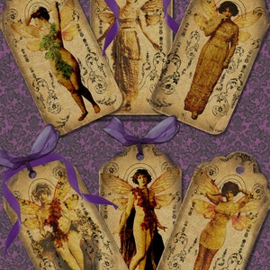 6 Vintage Style Fairy TAGS Printable Digital Download - Etsy