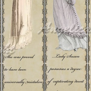 Eight Jane Austen Heroine Quote Bookmarks Digital Collage - Etsy