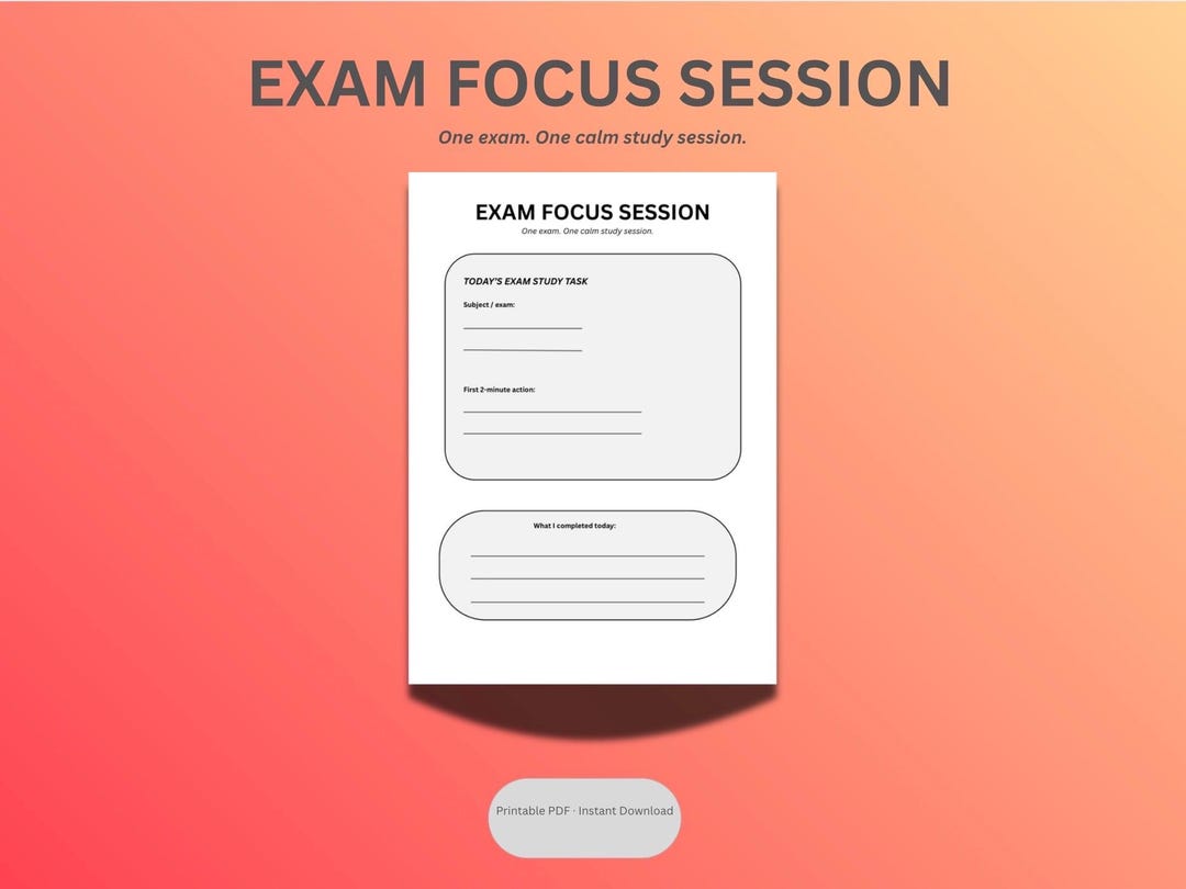 Can’t Start Studying for Exams? | Exam Focus Reset Planner PDF | ADHD ...