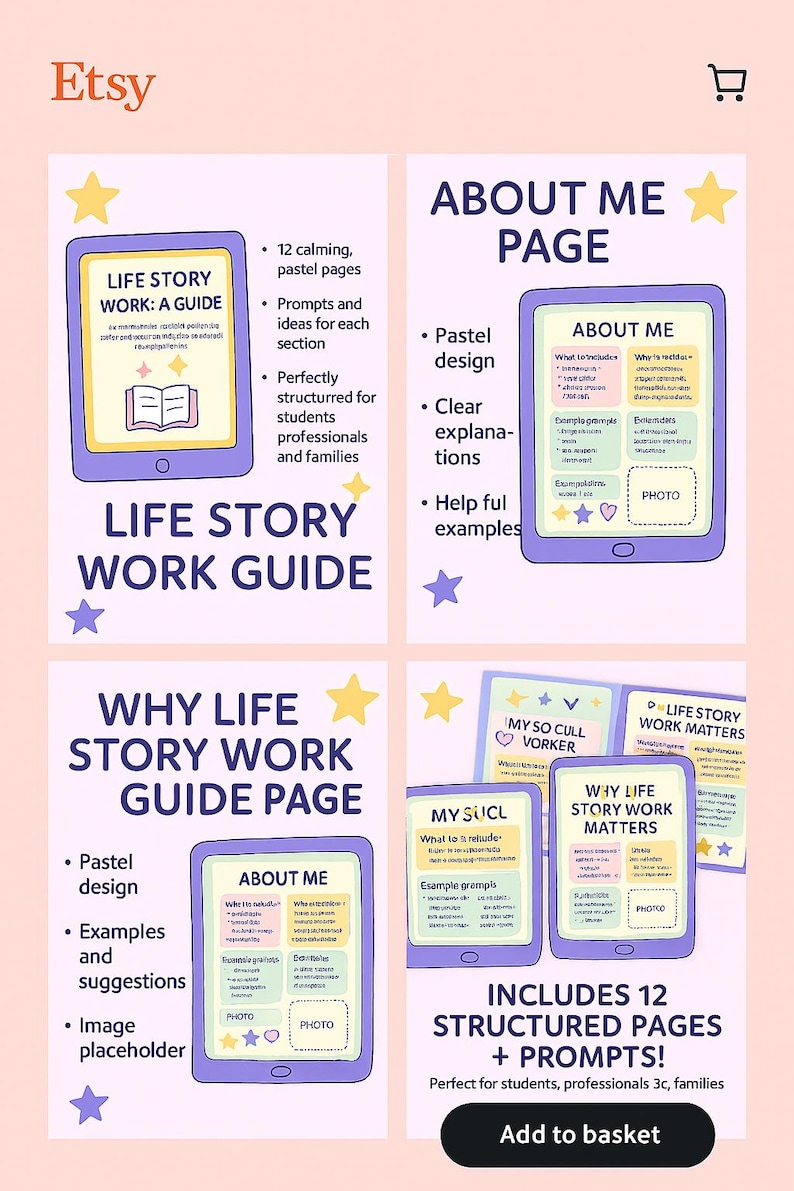 Life Story Work Guide | 12-page Pastel Template for Children in Care ...