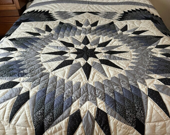 King/queen Size, Compass Star, Amish Quilt, Amish Handstitched Quilt ...