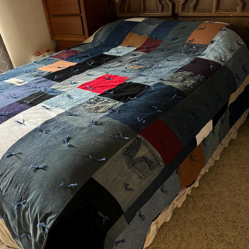 Queen Denim Quilt - Etsy