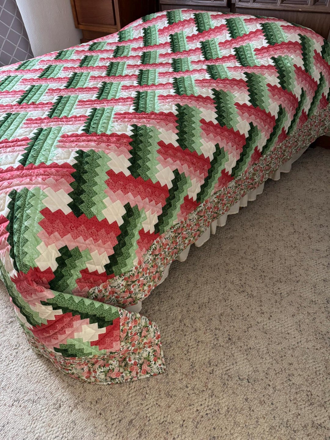 Queen Size, Amish Quilt, Brickwork, Amish Handstitched Quilt, Handmade ...