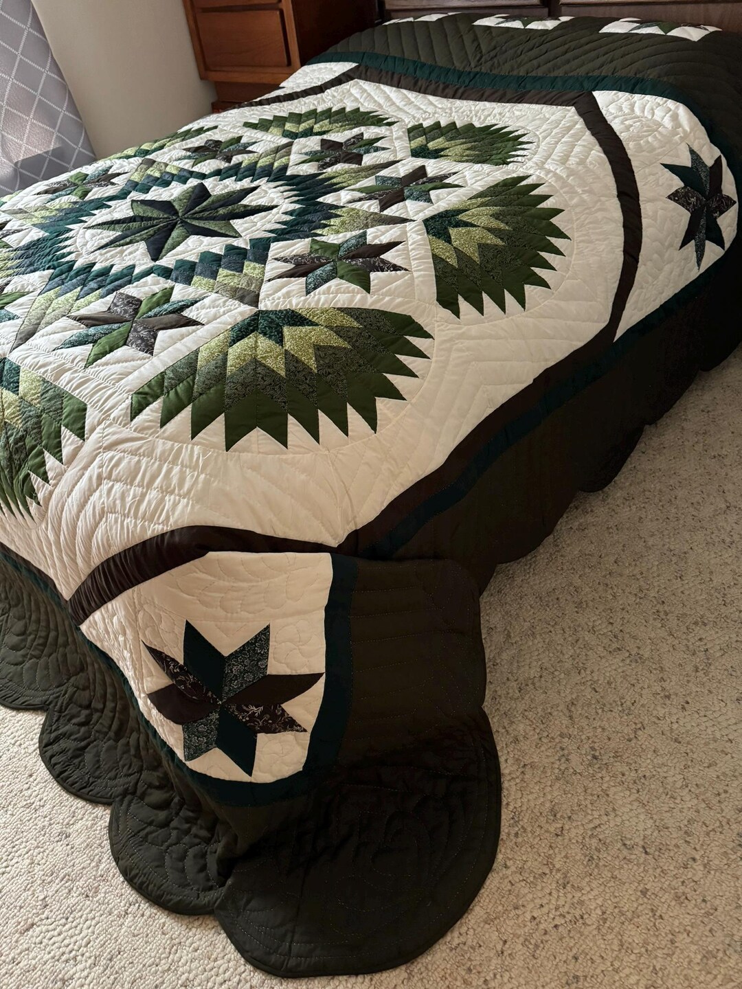 King Size, Feathered Star, Amish Quilt, Amish Handstitched Quilt ...