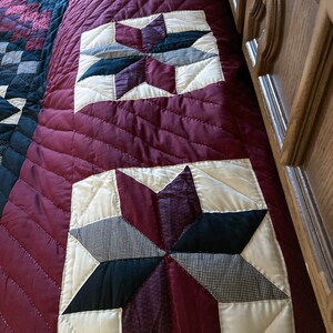 New Framed Star, Amish Quilt, King/queen Size, Handmade Quilt, Amish ...