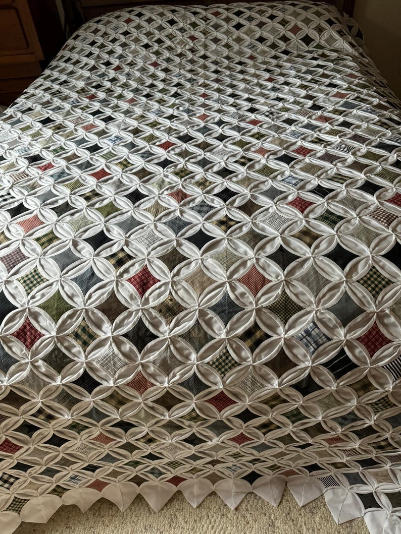 King/queen Quilt Amish Handmade Cathedral Window New Quilt Modern Quilt ...