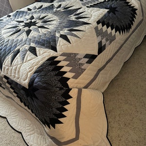 King/queen Size, Compass Star, Amish Quilt, Amish Handstitched Quilt ...