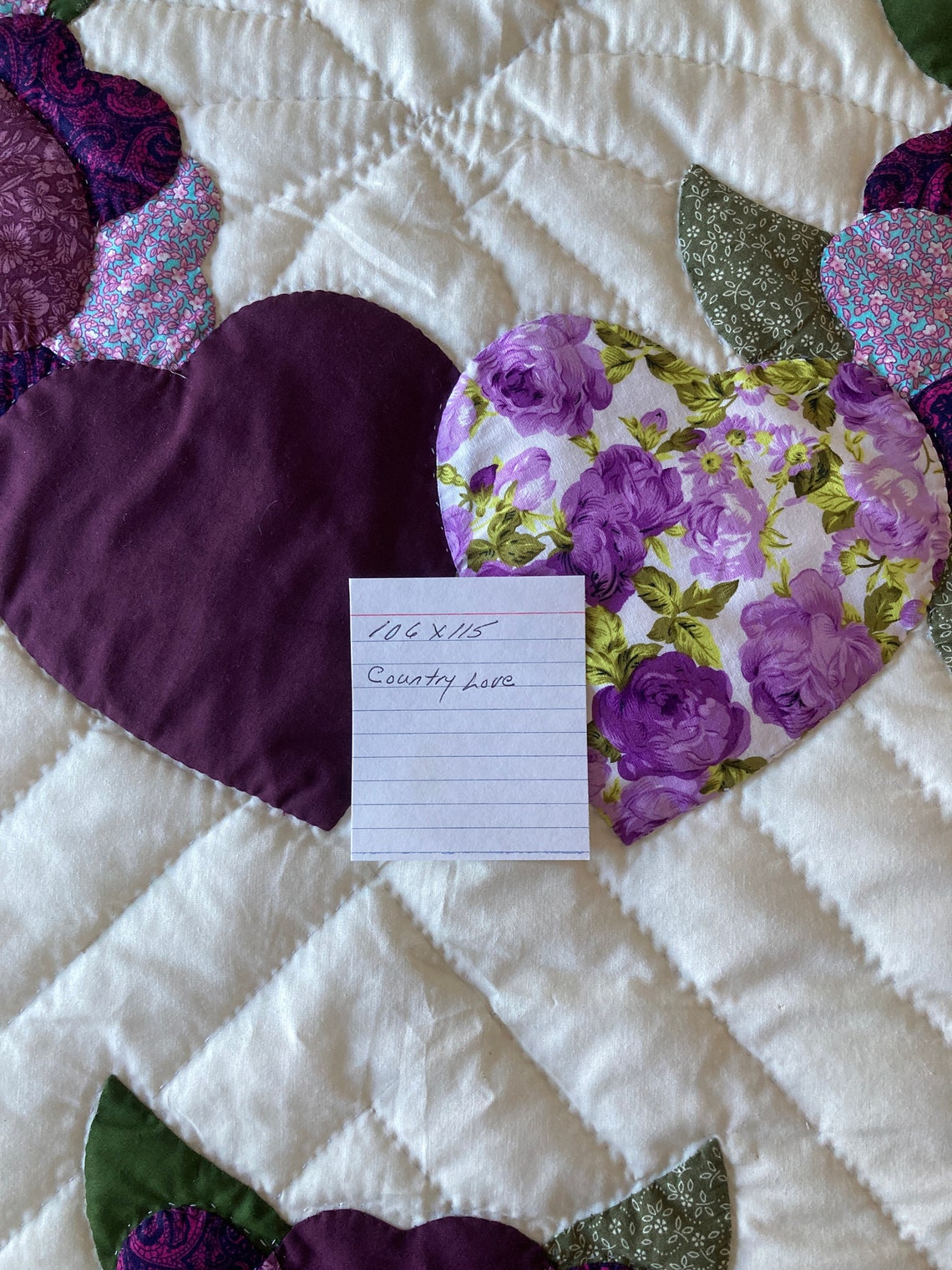 New Country Love, Amish Handstitched Quilt, Handmade Quilt, Modern ...