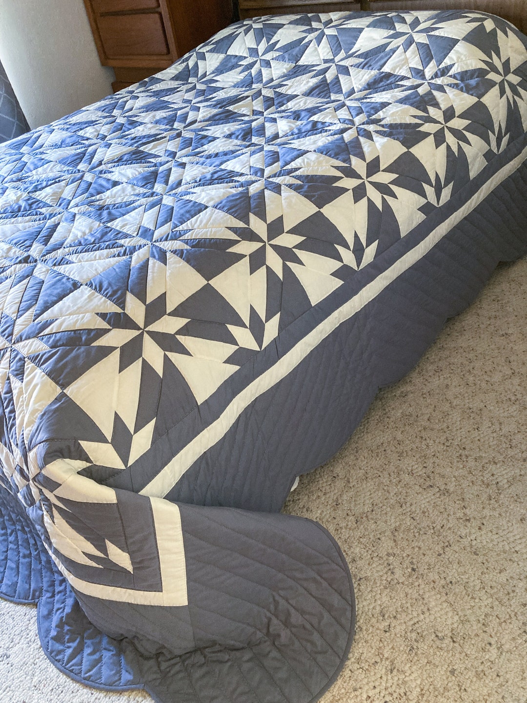 Hunters Star, Amish Quilt, King, Amish Handstitched Quilt, Handmade ...
