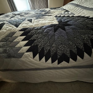 King/queen Size, Compass Star, Amish Quilt, Amish Handstitched Quilt ...