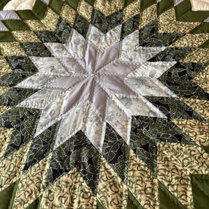 King Size, Mariners Compass, Amish Quilt, Amish Handstitched Quilt ...