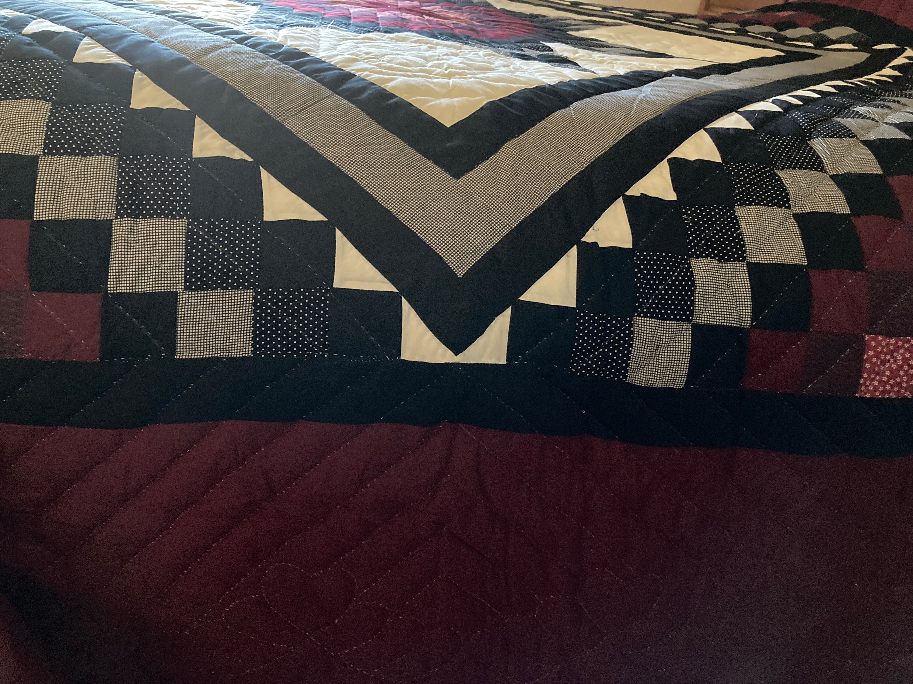 New Framed Star, Amish Quilt, King/queen Size, Handmade Quilt, Amish ...