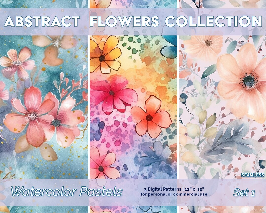 Spring Floral Medley Digital Paper - SEAMLESS - Watercolor Patterns ...