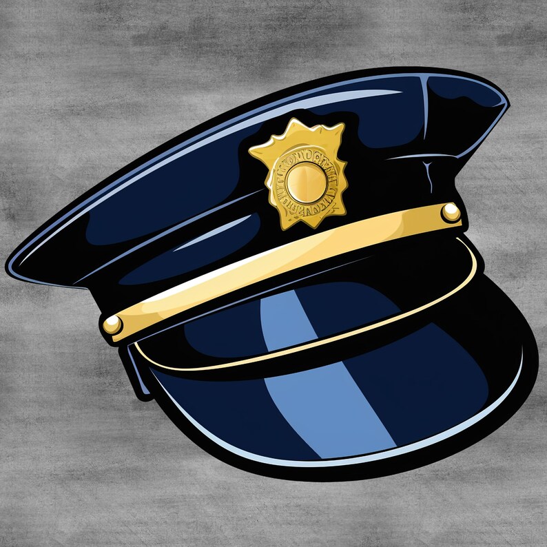 Cartoon Police Hats, Thin Blue Line, Police, First Responder Clip Art ...