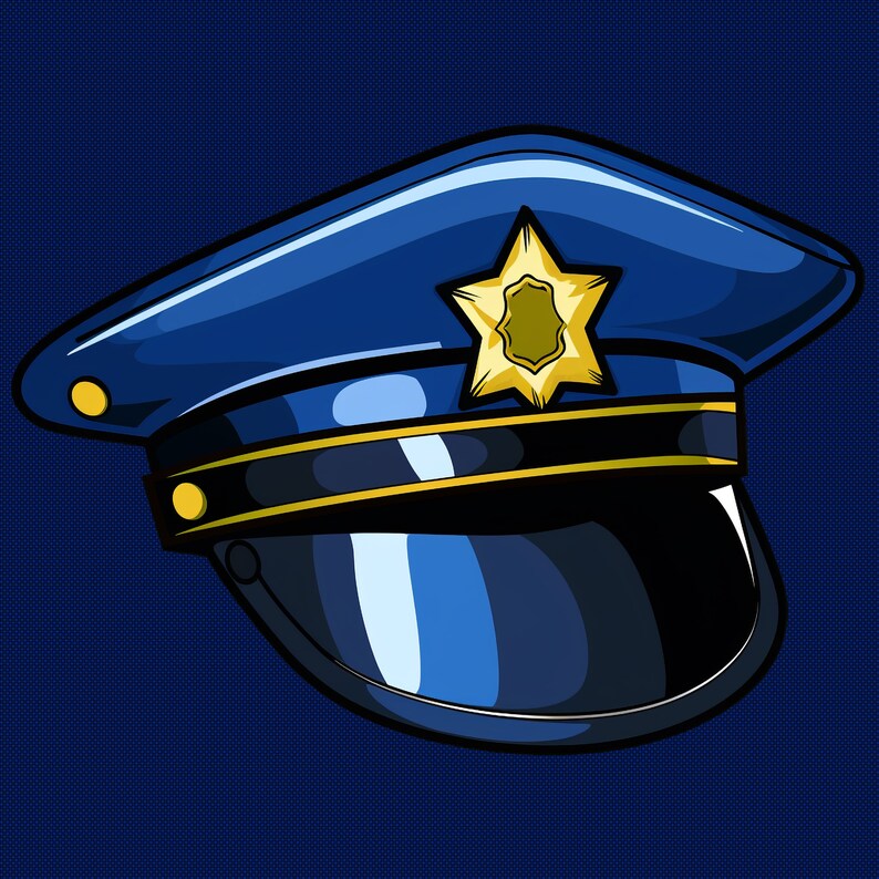 Cartoon Police Hats, Thin Blue Line, Police, First Responder Clip Art ...